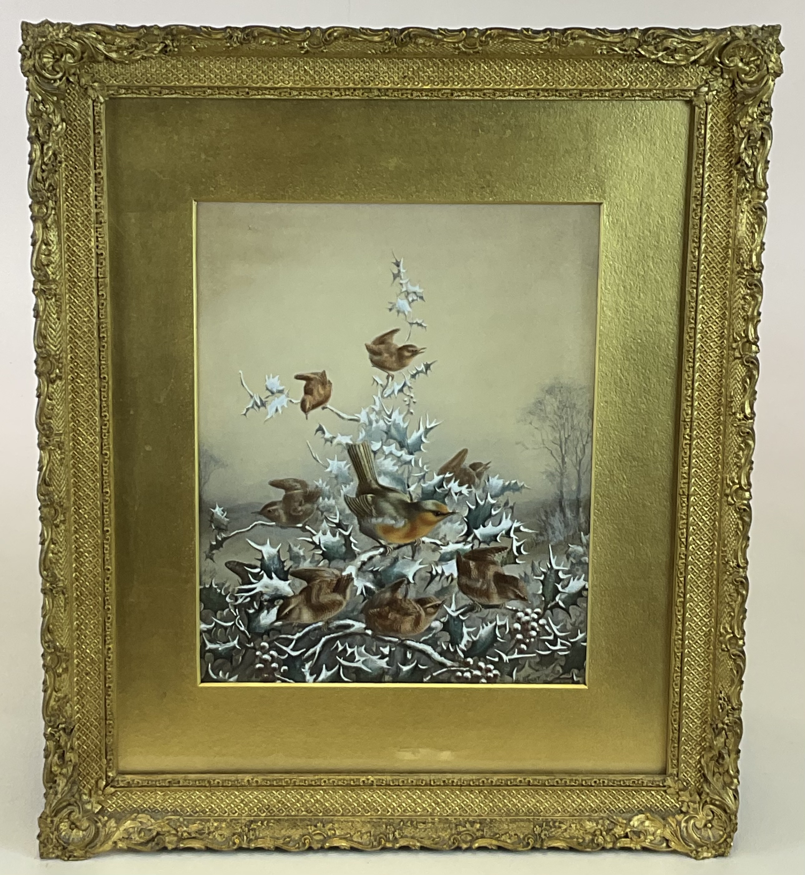 Harry Bright | winter scene with birds centred with a robin (1880 ...