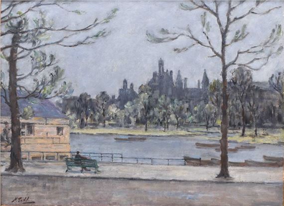 Harold Todd | View across the Serpentine, Hyde Park (1894) | MutualArt