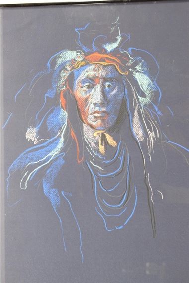 Robin John Anderson | ROBIN JOHN ANDERSON PASTEL NATIVE BLUE PORTRAIT ...