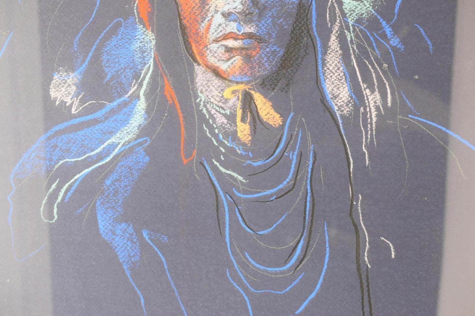 Robin John Anderson | ROBIN JOHN ANDERSON PASTEL NATIVE BLUE PORTRAIT ...