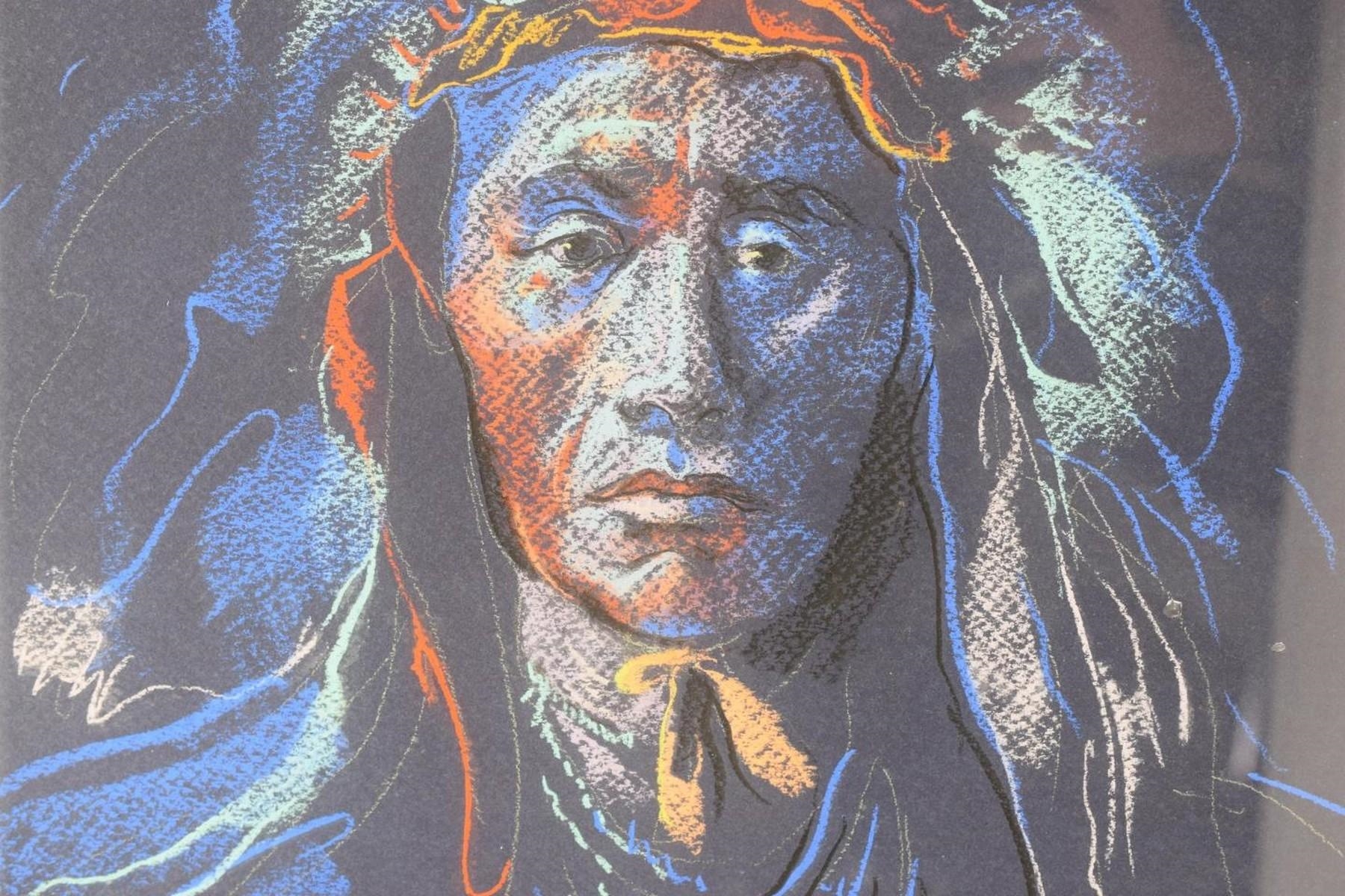 Robin John Anderson | ROBIN JOHN ANDERSON PASTEL NATIVE BLUE PORTRAIT ...