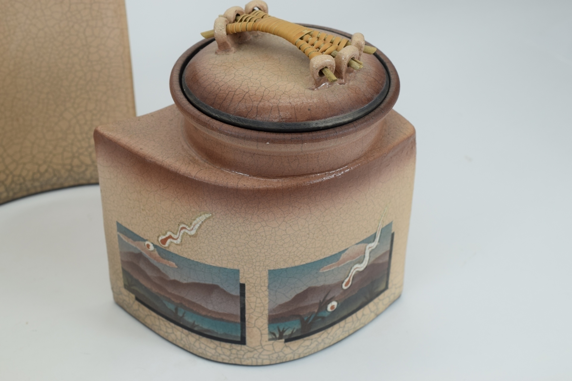 Ken Jensen | SET 4 SIGNED KEN JENSEN RAKU LIDDED POTTERY JARS | MutualArt
