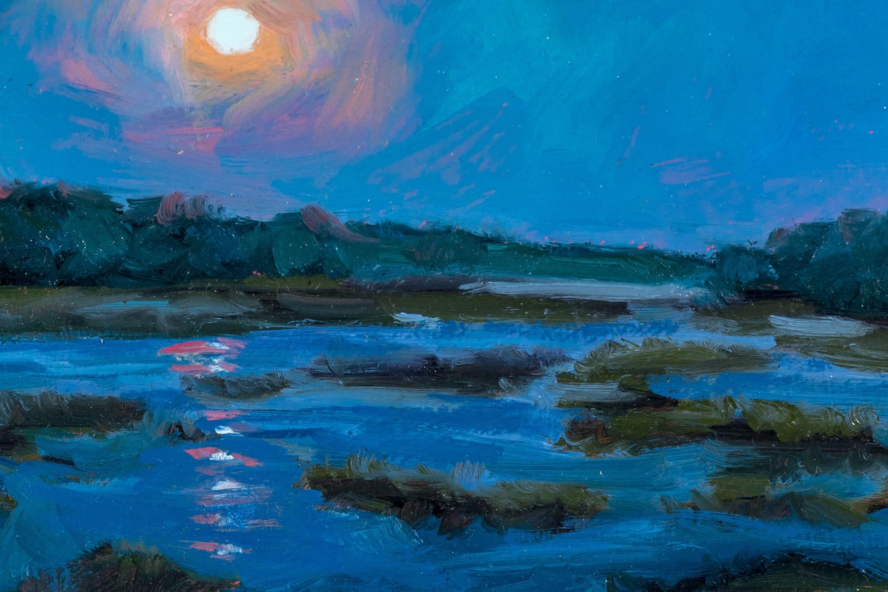 Cheryl Davis | 20th Century) Moonlit Marsh | MutualArt