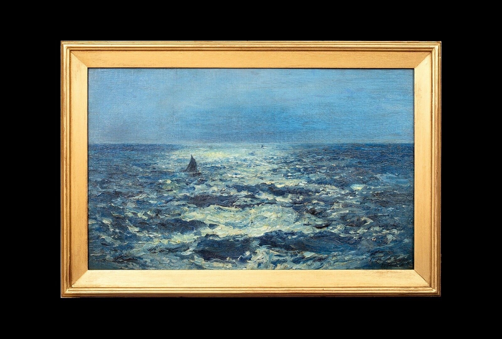 Henry Moore | COASTAL SEASCAPE & SHIP AT NIGHT OIL PAINTING (19th ...