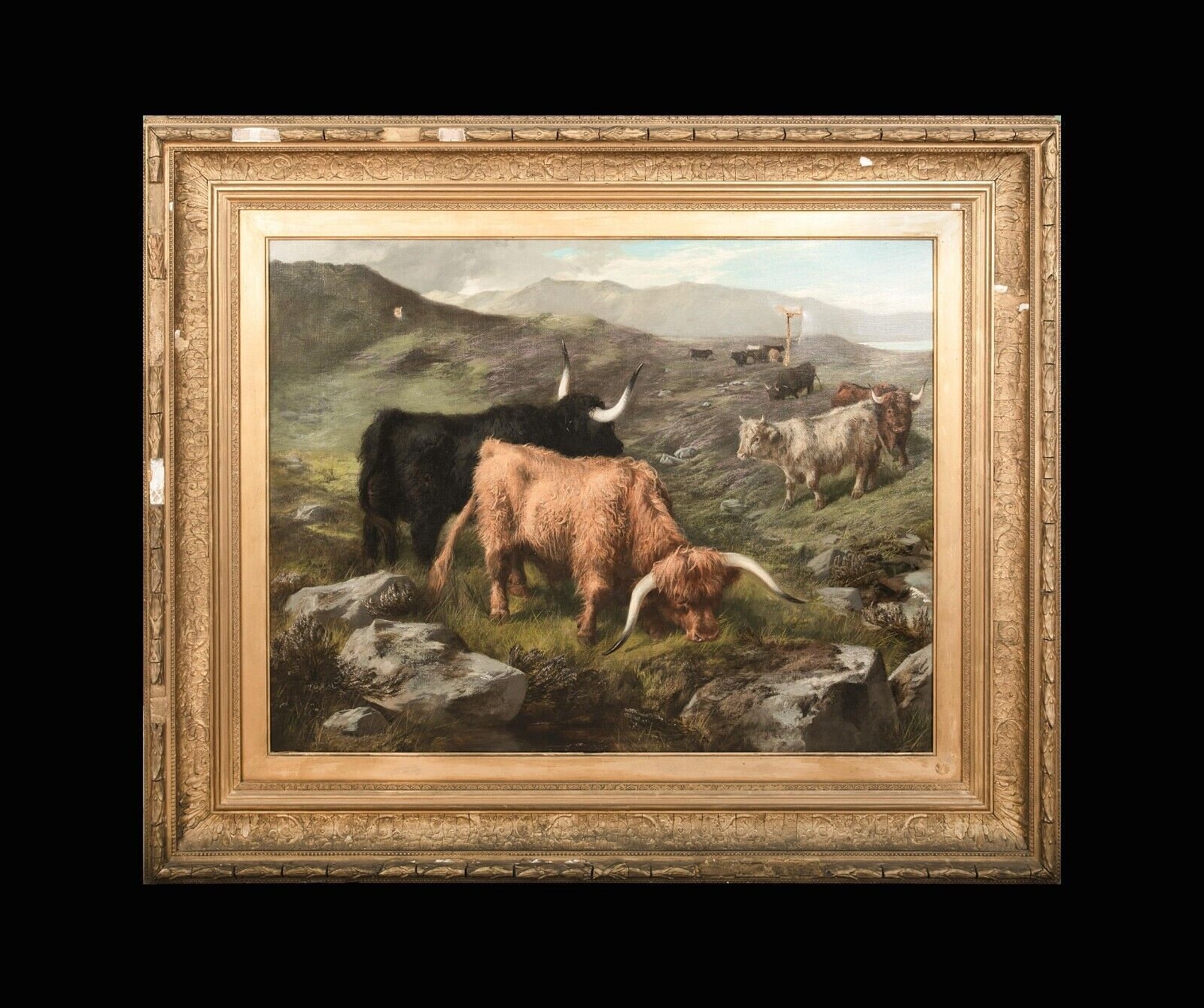Edward R. Breach | HIGHLAND CATTLE OIL PAINTING (19th Century) | MutualArt