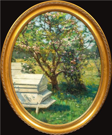 William Banks Fortescue | THE BEE HIVE IN SPRING OIL PAINTING (19th ...