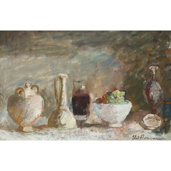 Elio Romano | Still life with jug of wine | MutualArt