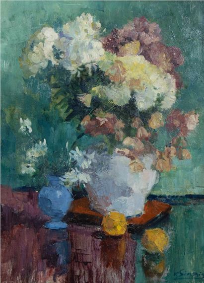 Victor Simonin | Victor SIMONIN (1877-1946), oil on canvas Flowers ...