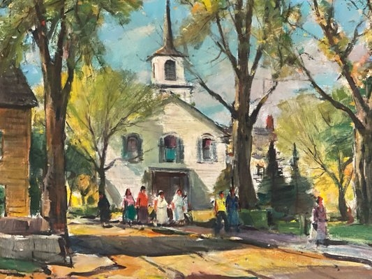 Carl William Peters | Carl W. Peters. Oil/Canvas. The Church | MutualArt
