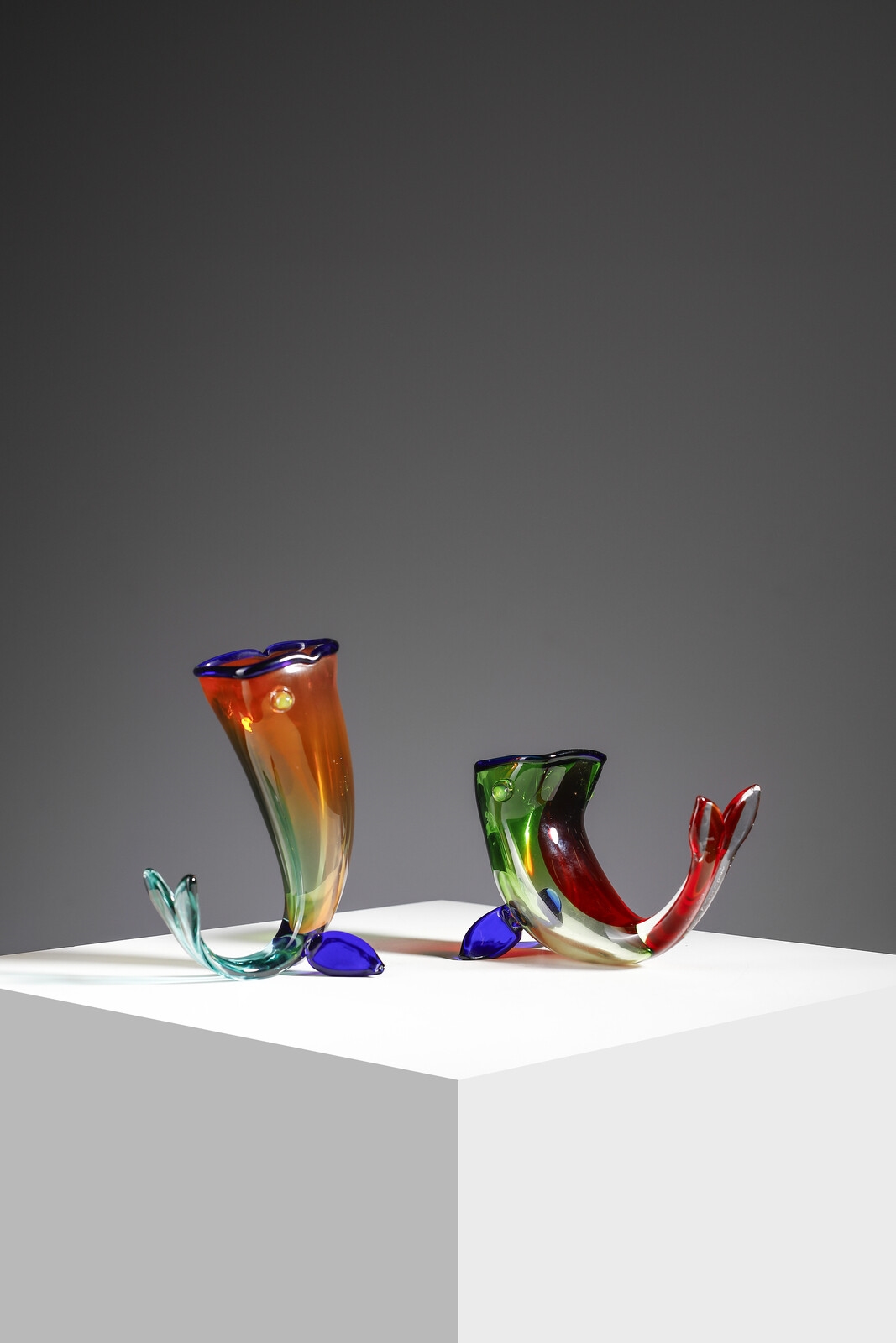 Fulvio Bianconi | Two sculptures depicting a fish for Venini, Murano ...