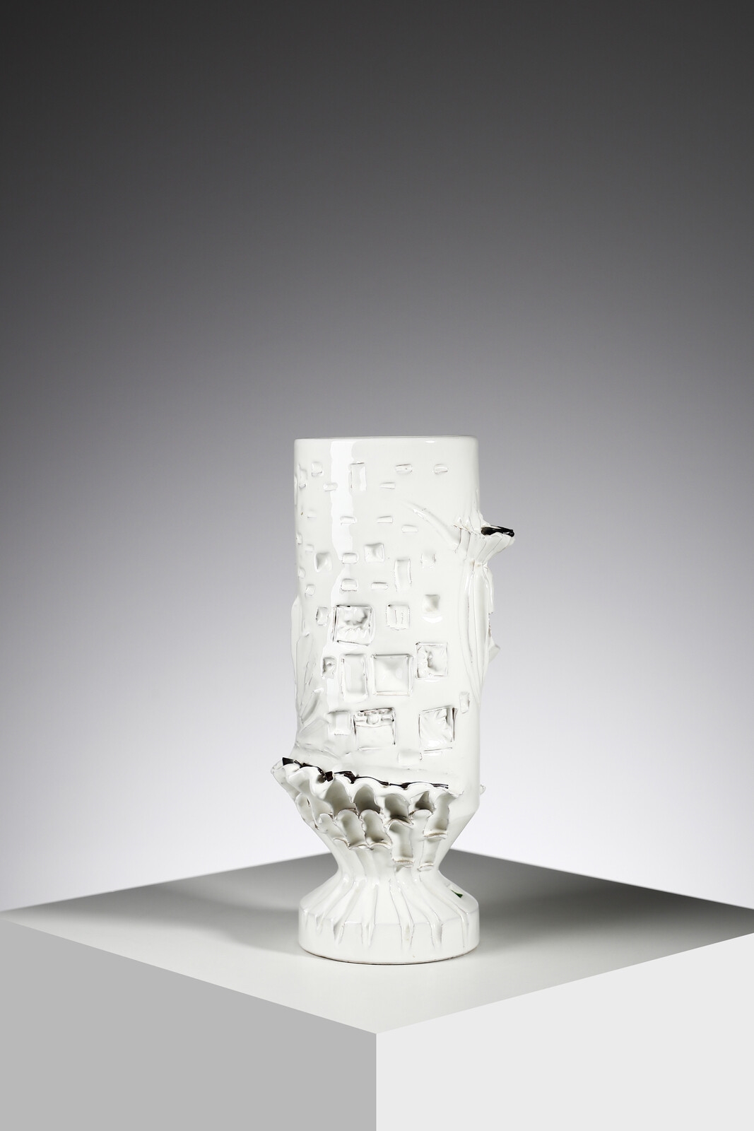 Franco Assetto | Vase with cylindrical body decorated with abstract ...