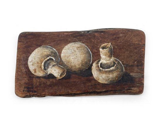 Mary Porter | Mary Porter Mushroom Oil/Wood Painting | MutualArt
