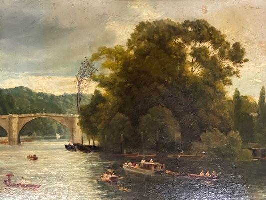 Theodore Hines | Theodore Hines. Oil/Board. Kew Bridge | MutualArt