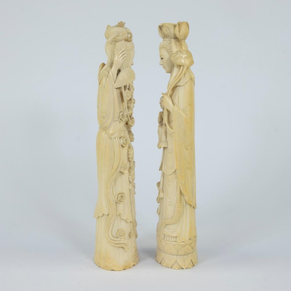 Japanese School, 20th Century | A pair of Japanese ivory sculptures ...