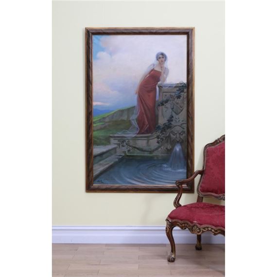 Alexander Demetrius Goltz | The Maiden By The Fountain. Oil on canvas ...