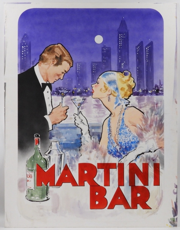 Clemente Micarelli | Clement Micarelli Martini Bar Illustration | MutualArt