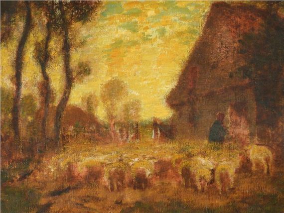 Louis Paul Dessar | Louis Dessar Tonalist Farm Landscape Painting ...