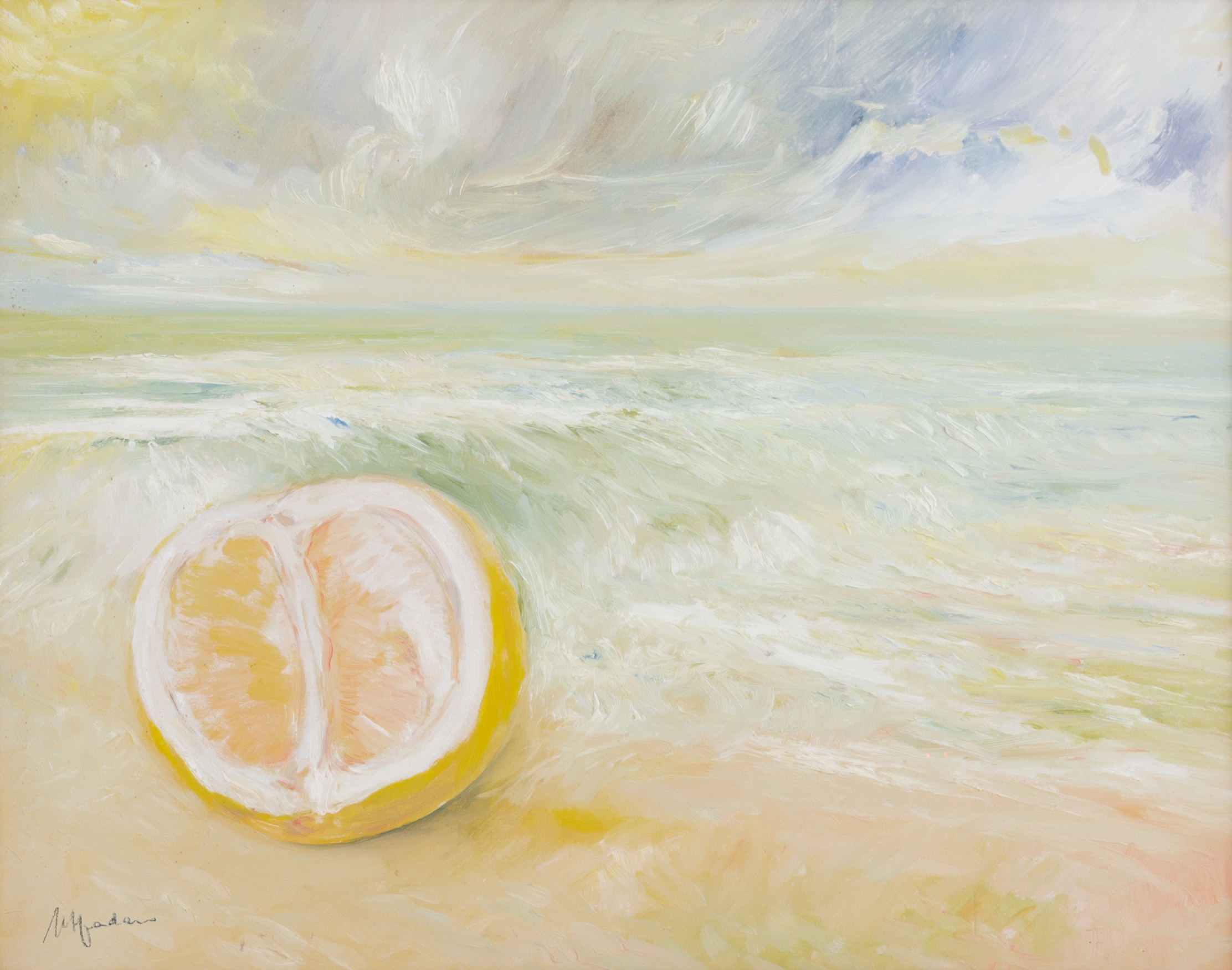 Michele Spadaro | Paesaggio marino e limone (1929) | MutualArt