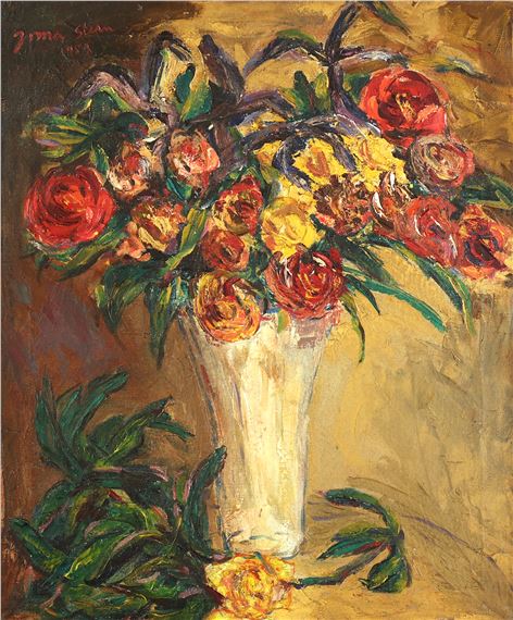 Irma Stern | Still Life - Flowers in a White Vase (1959) | MutualArt