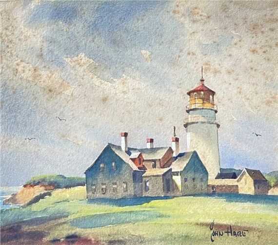 John Cuthbert Hare | JOHN HARE PAINTING HIGHLAND LIGHTHOUSE | MutualArt