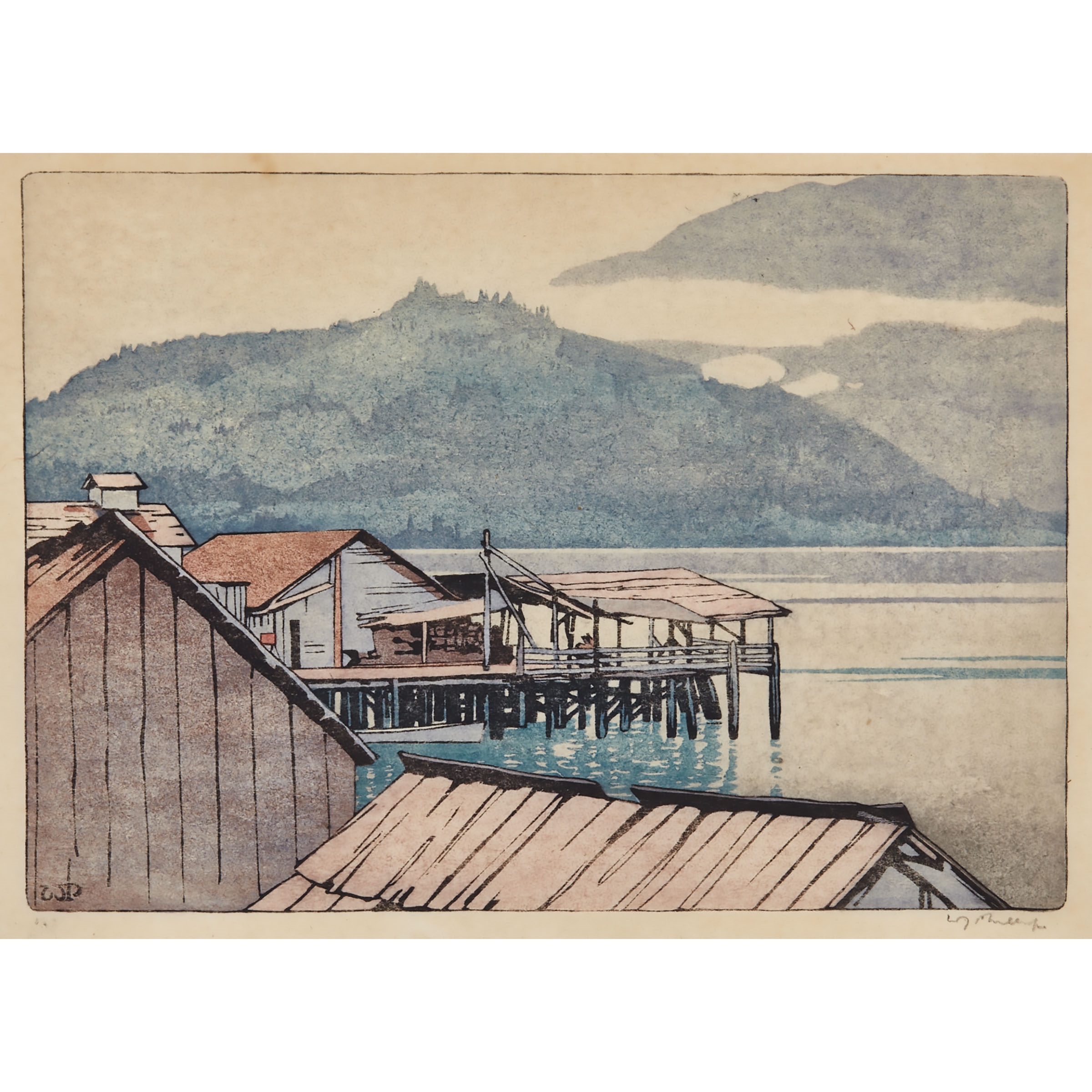 Walter Joseph Phillips | THE WATERFRONT, ALERT BAY, 1928 [BOULET, 113 ...