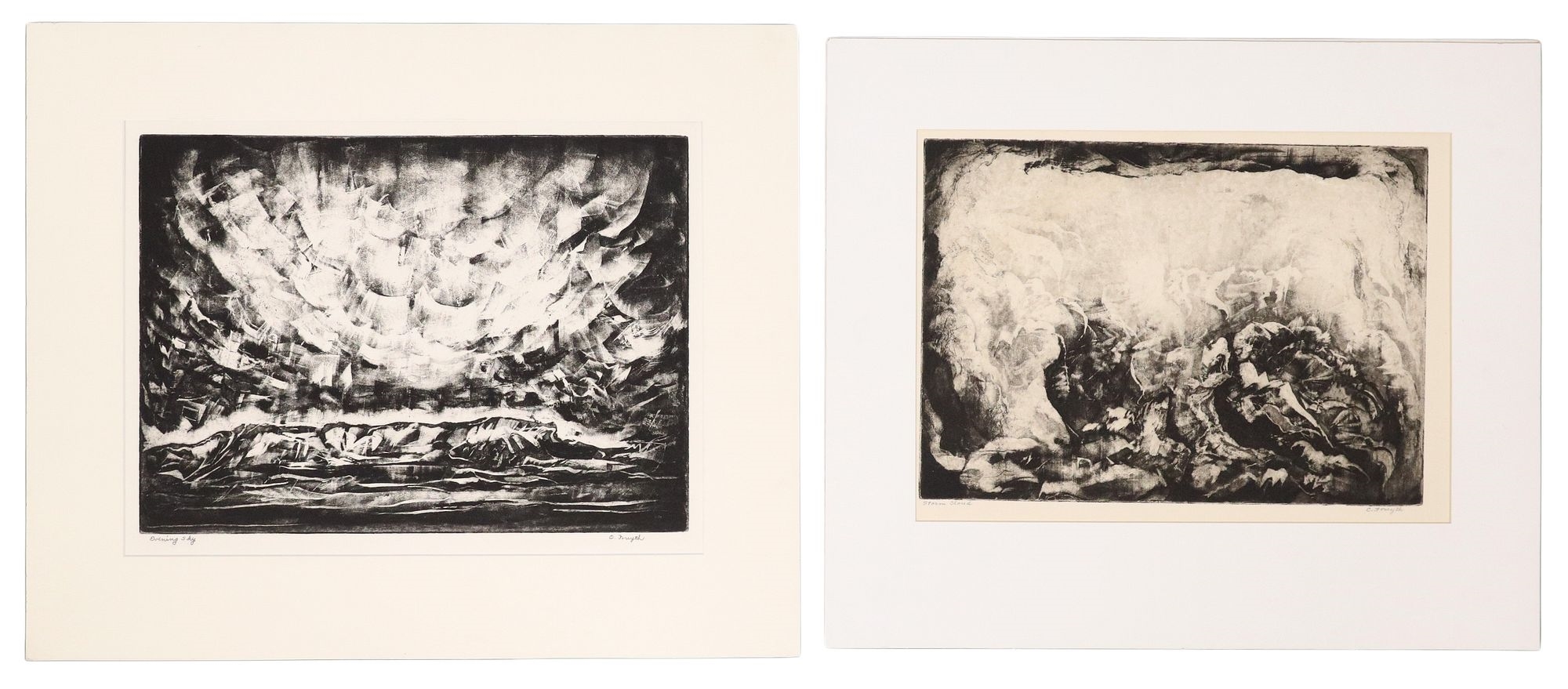 Constance Forsyth | (lot of 2) Unframed intaglio prints on paper ...
