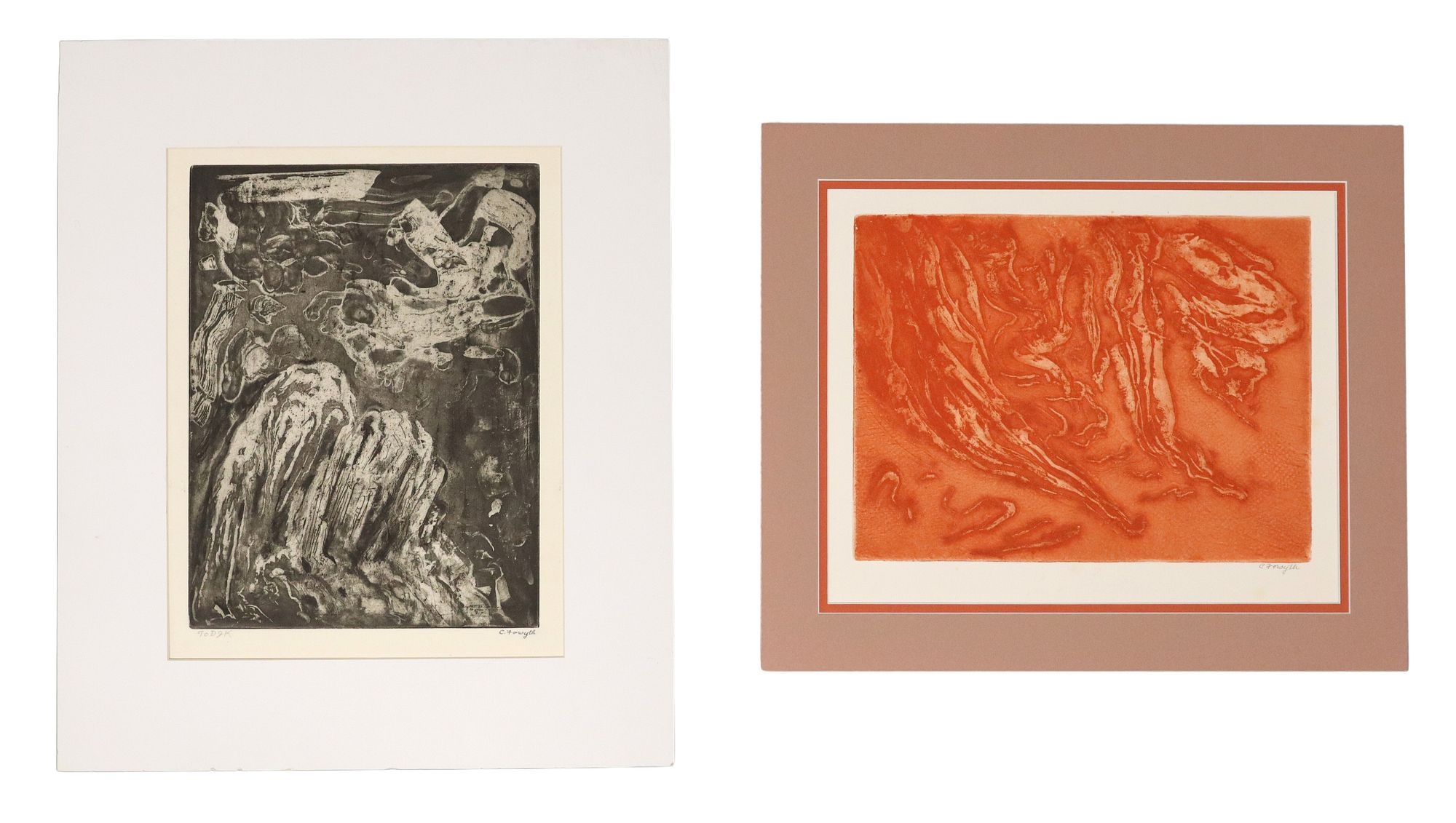 Constance Forsyth | (lot of 2) Unframed intaglio prints on paper ...