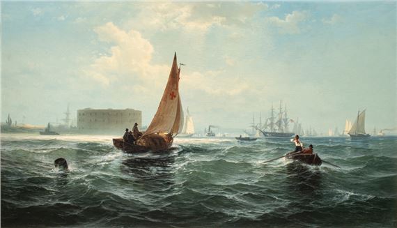 Edward Moran | New York Bay from the Battery (1968) | MutualArt