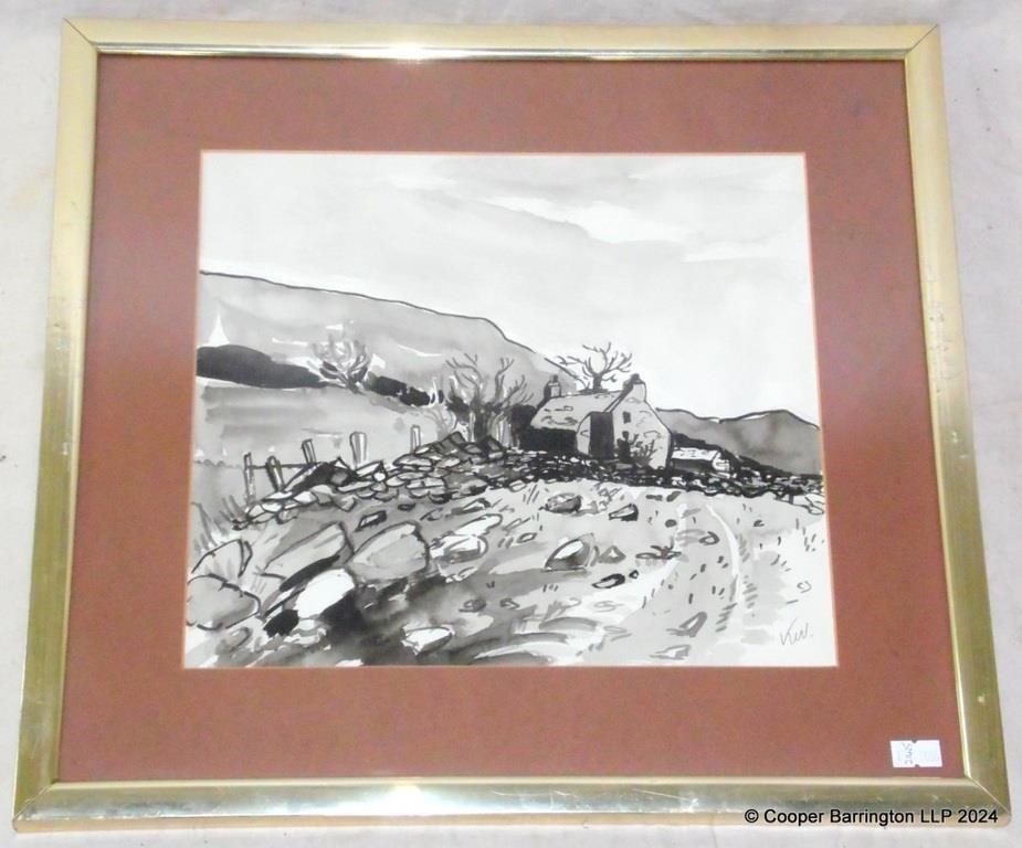 Kyffin Williams | Rural Welsh Farmhouse Landscape | MutualArt