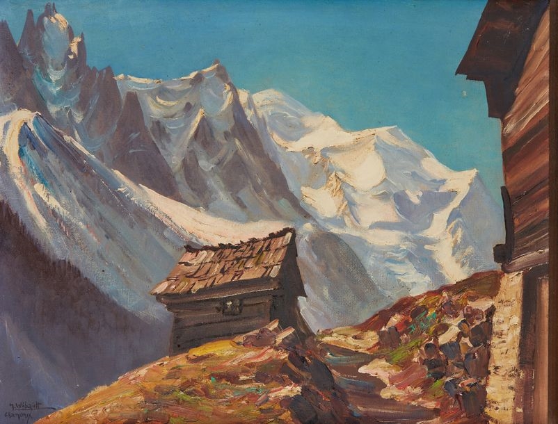 Marcel Wibault | Vieux mazots et la Mont Blanc | MutualArt