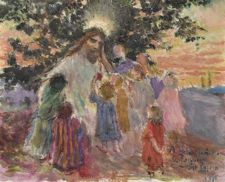 George Rochegrosse | Jesus and children (1936) | MutualArt