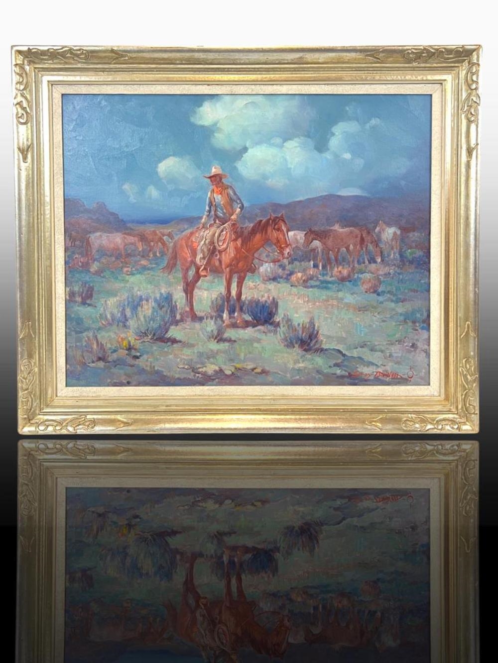 Gray Phineas Bartlett | A Gray Phineas Bartlett Western Oil On Canvas ...