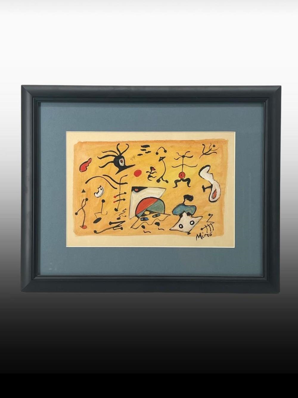 Joan Miró | An Original Joan Miro Mixed Media Painting | MutualArt
