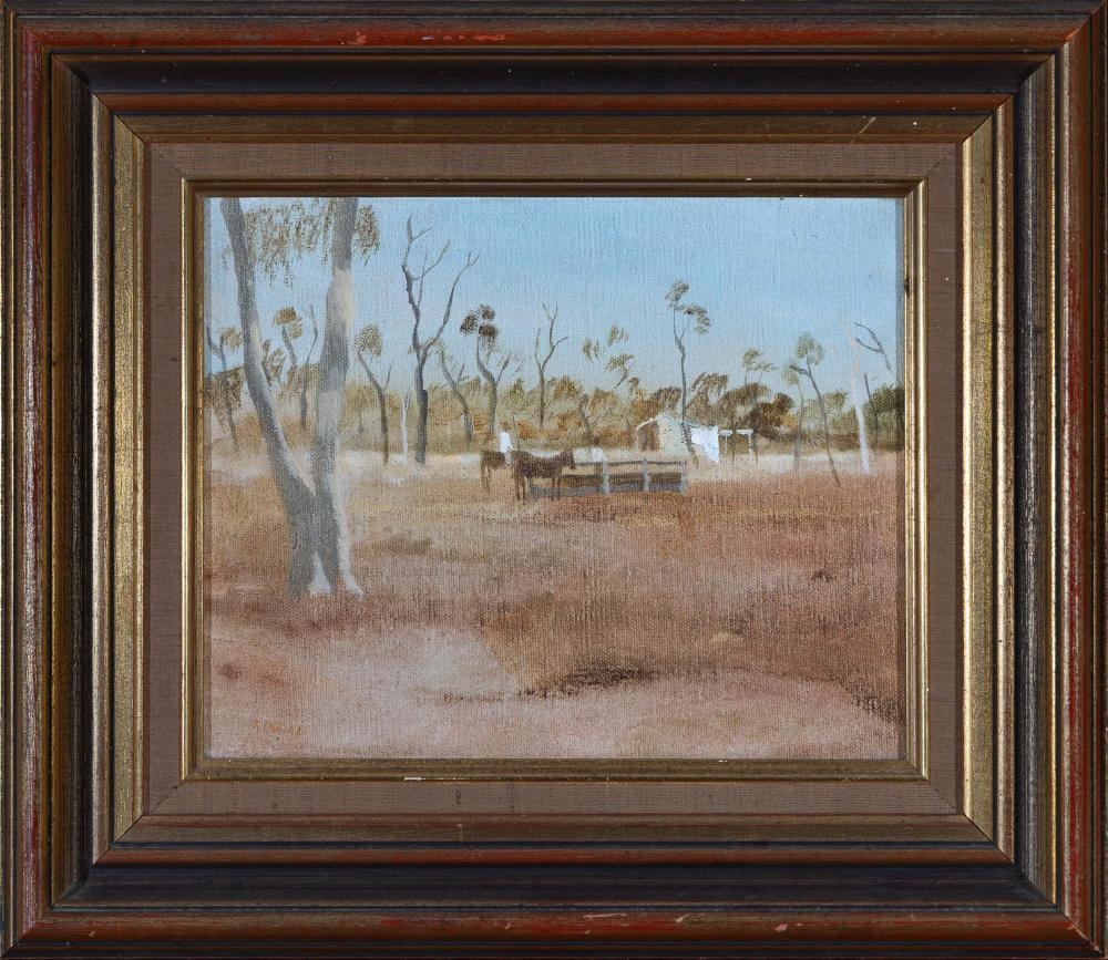 Ray Crooke | WA Outback scene with stockmen | MutualArt
