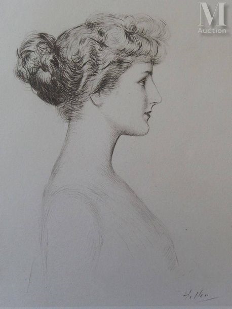 Paul César Helleu | Portrait de Paulette à 6 ans. | MutualArt