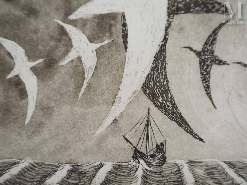 Lars Bo | Birds and boat at sea Lars BO | MutualArt