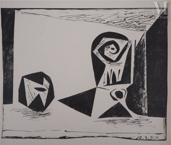 Pablo Picasso | Homage to Cézanne: Apple and stemmed glass (1947 ...