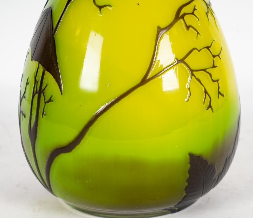 Henri Muller | Henri Muller Cameo Glass Bat Vase (Circa 1900) | MutualArt
