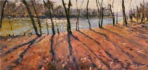 Curt Stanfield | Curt Stanfield 12x24 Oil Chasing Shadows | MutualArt