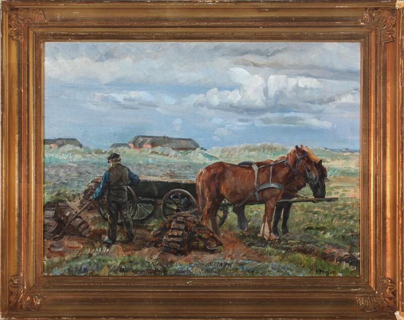 Niels Pedersen Mols | A farmer with his horses | MutualArt