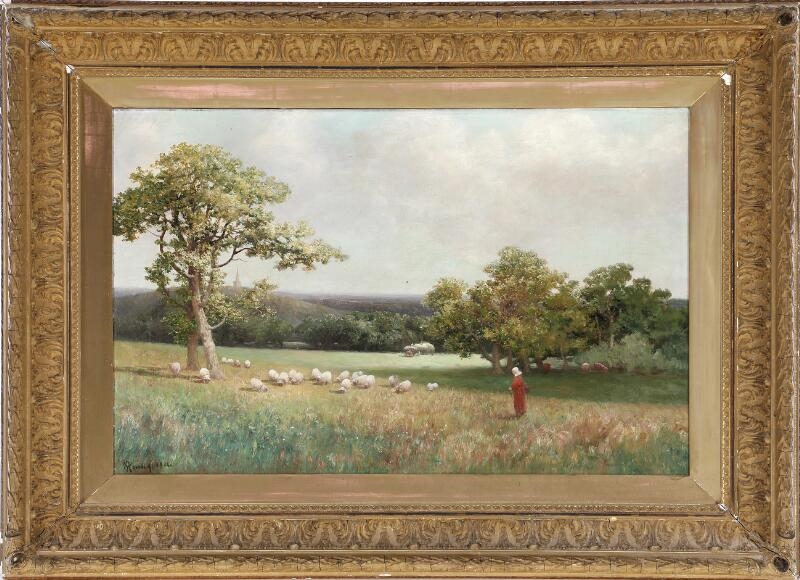 Alexander Young Jackson | A shepherdess with her sheep in a field (1914 ...