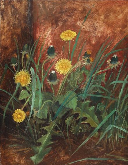 Theodore Bernard Dahl | Still life with dandelions | MutualArt
