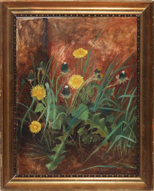 Theodore Bernard Dahl | Still life with dandelions | MutualArt