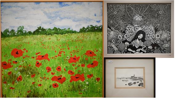 Sybil Muir | The Embankment, Fulham, black and white detailed study ...