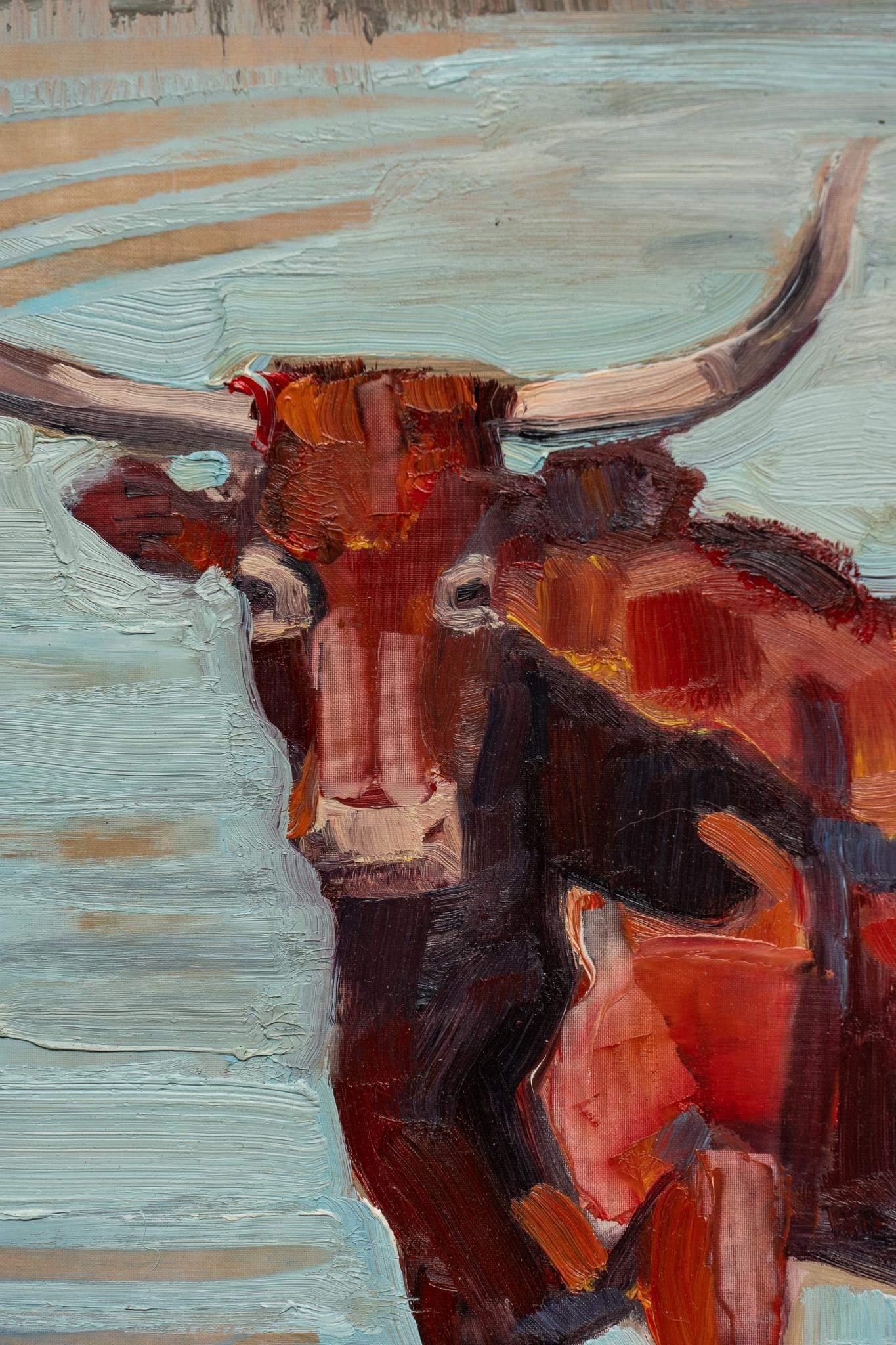 Mary Baxter St. Clair | Red Steer by Dirt Tank | MutualArt
