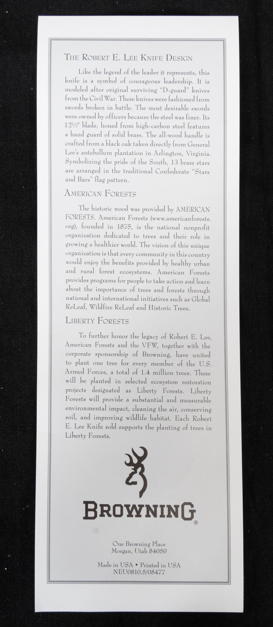 Unknown | Browning Living History Robert E. Lee Commemorative Knife ...