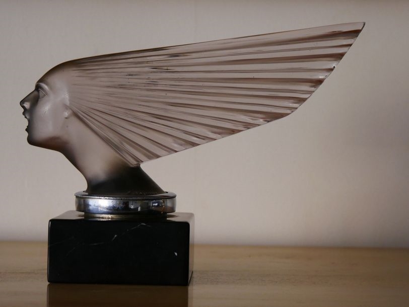 René Lalique | Radiator cap in satin-finish and glossy pressed white ...