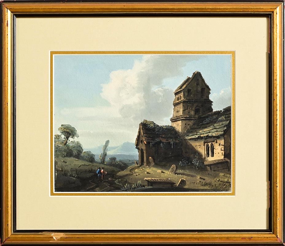 Thomas Walmsley | Strolling Past the Old Church | MutualArt