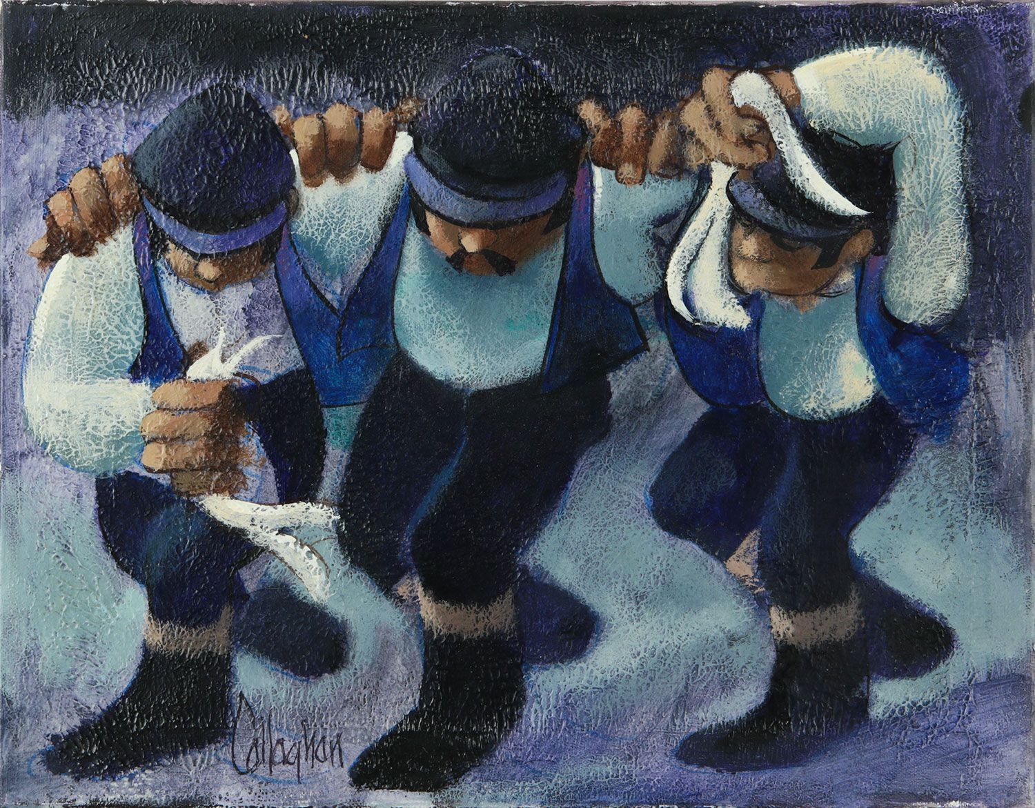 George Callaghan | THREE DANCERS IN BLUE | MutualArt