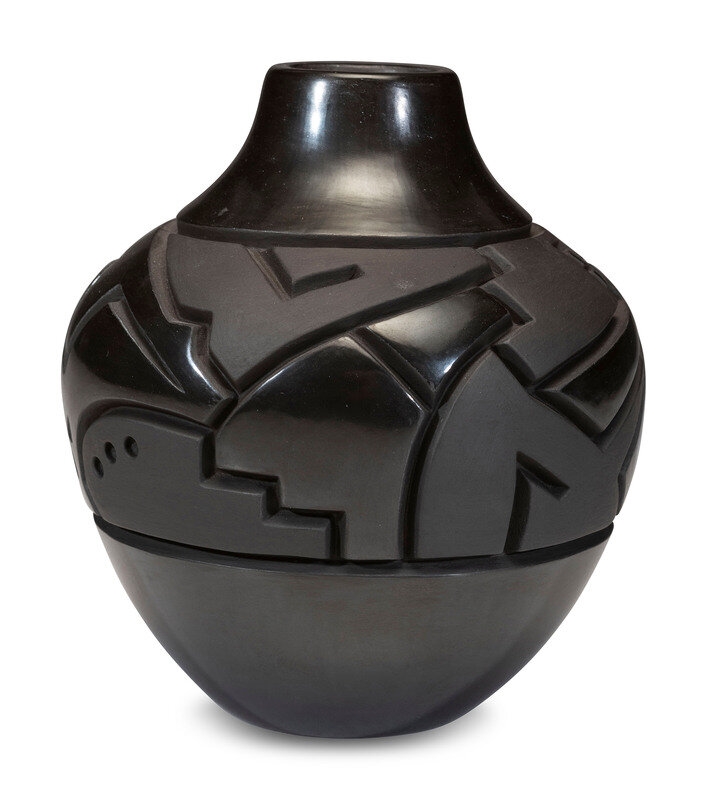Harrison Begay | Deeply Carved Blackware Pottery Jar (2004) | MutualArt